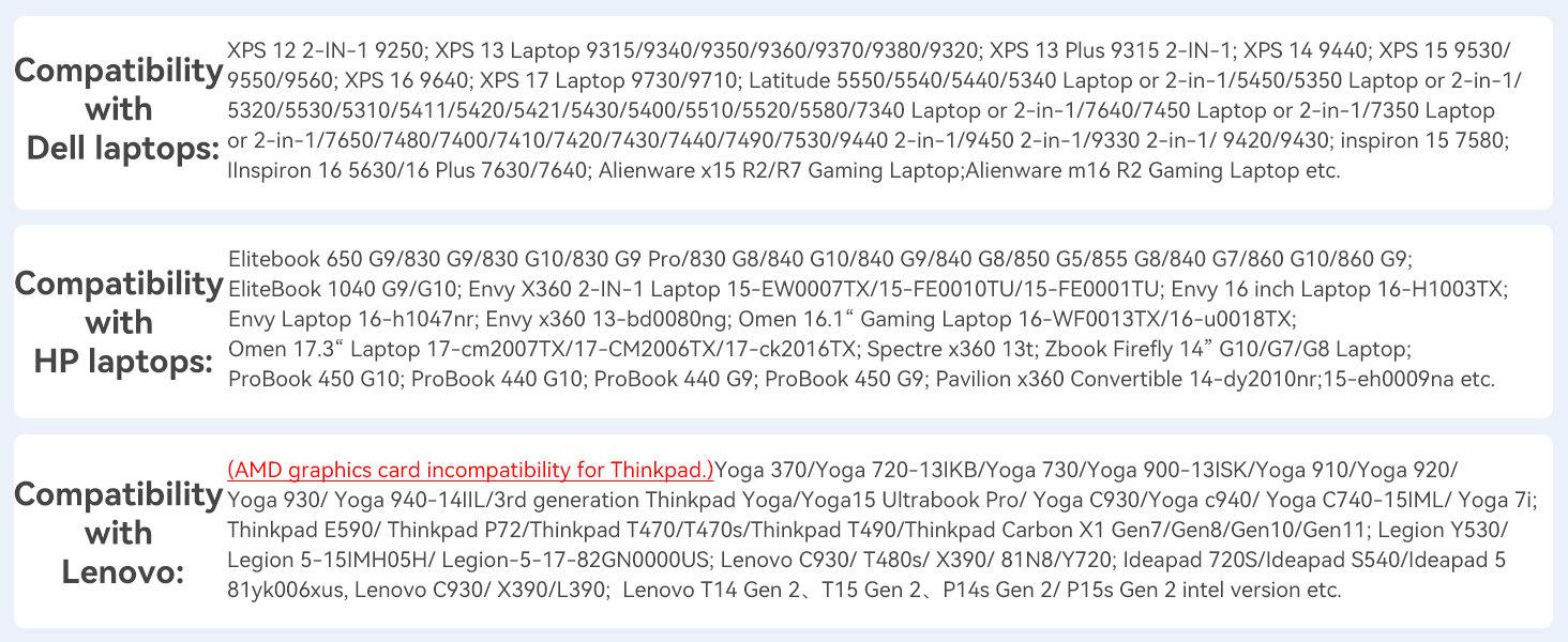USB C Docking Station Dual Monitor for Dell/HP/Lenovo/Surface Laptop ...